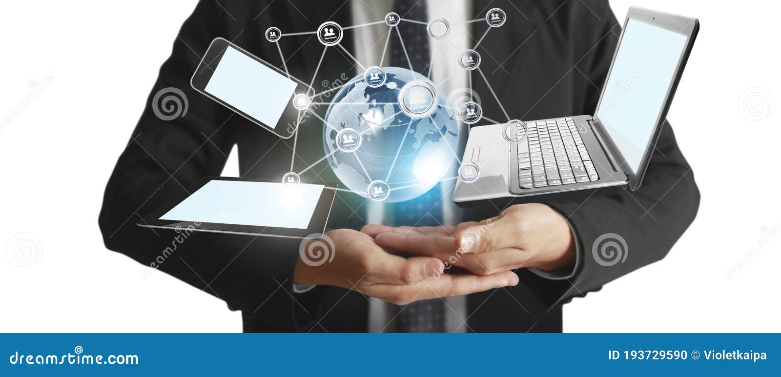 Technology Tech Devices Connected To Each Other in Hands Stock Photo ...