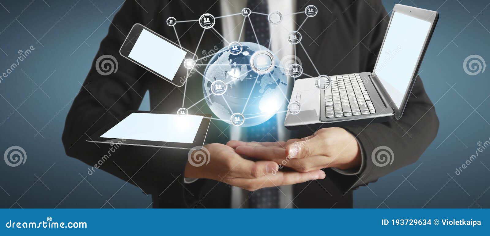 Technology Tech Devices Connected To Each Other in Hands Stock Photo ...