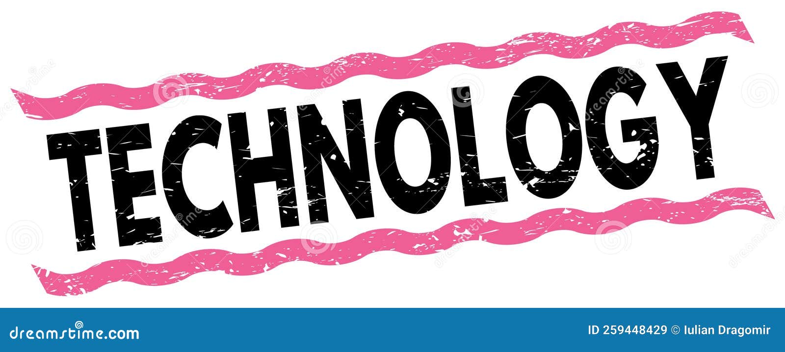 TECHNOLOGY Text on Pink-black Lines Stamp Sign Stock Illustration ...