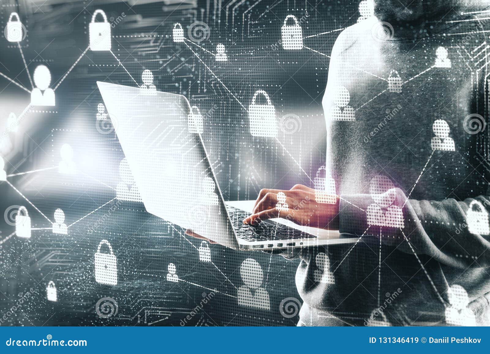 Technology and Theft Concept Stock Image - Image of computer, chain ...