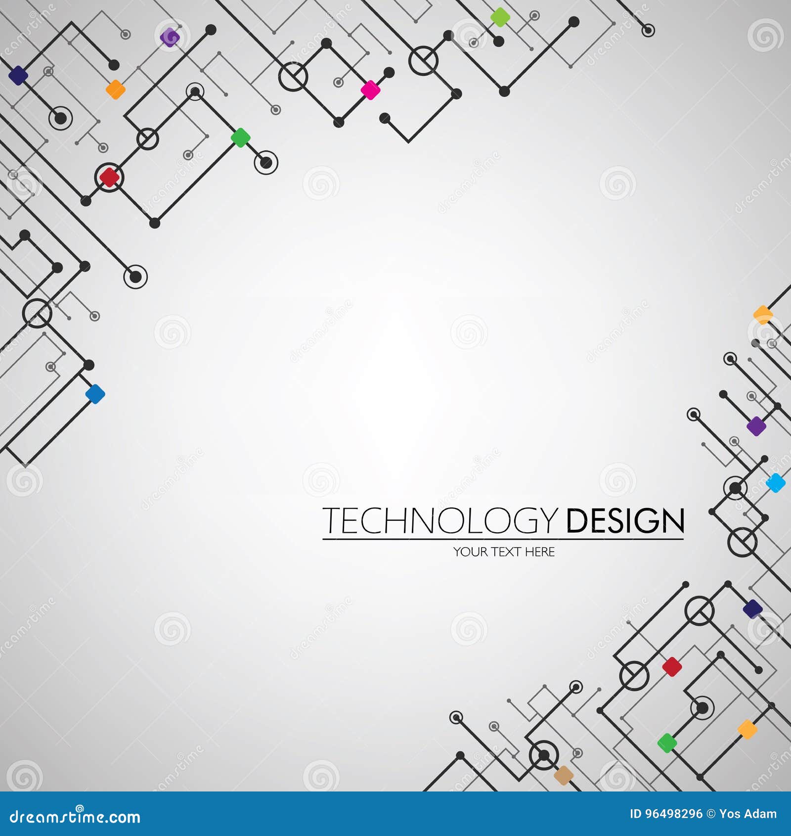 Technology Theme Background. Circuits on White Background. Futuristic ...