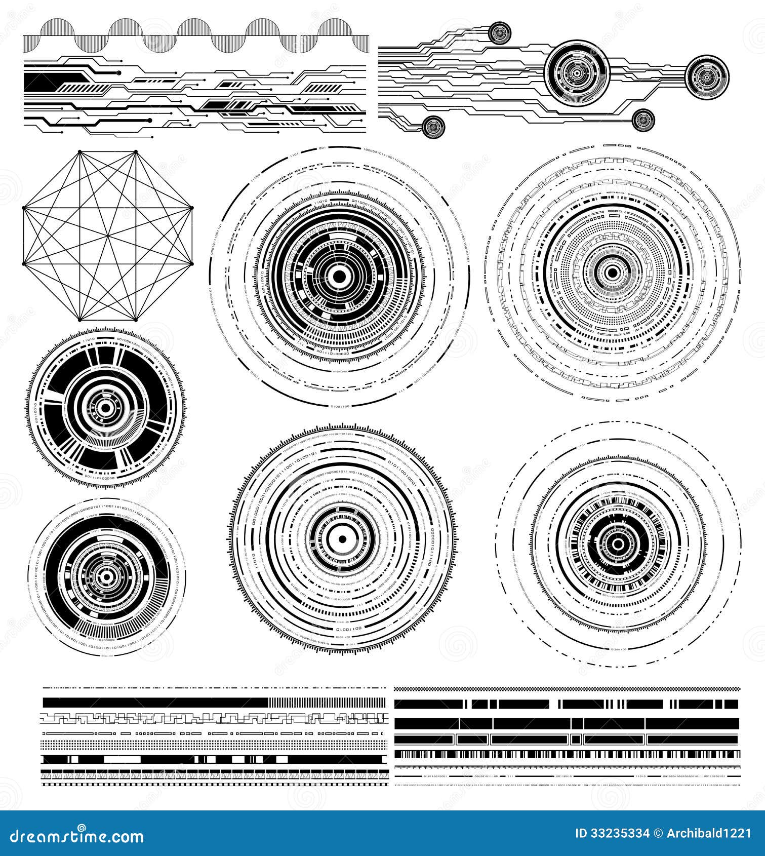 Technology Theme Design Elements Stock Vector - Illustration of ...