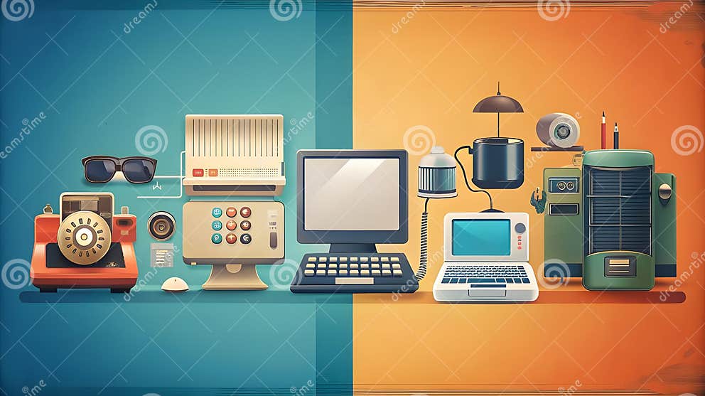 Technology Then and Now Depicting the Evolution of Technology in daily ...