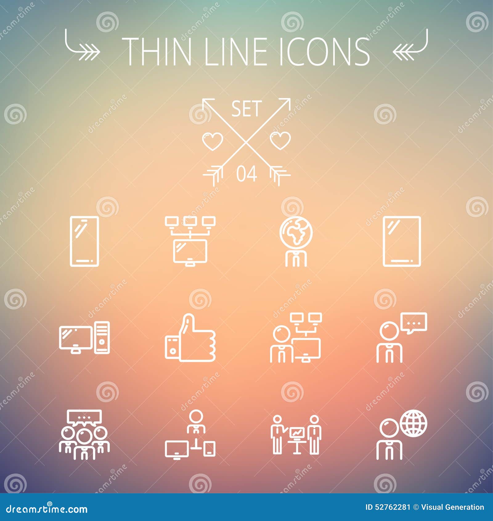 Technology Thin Line Icon Set Stock Vector - Illustration of organizer ...