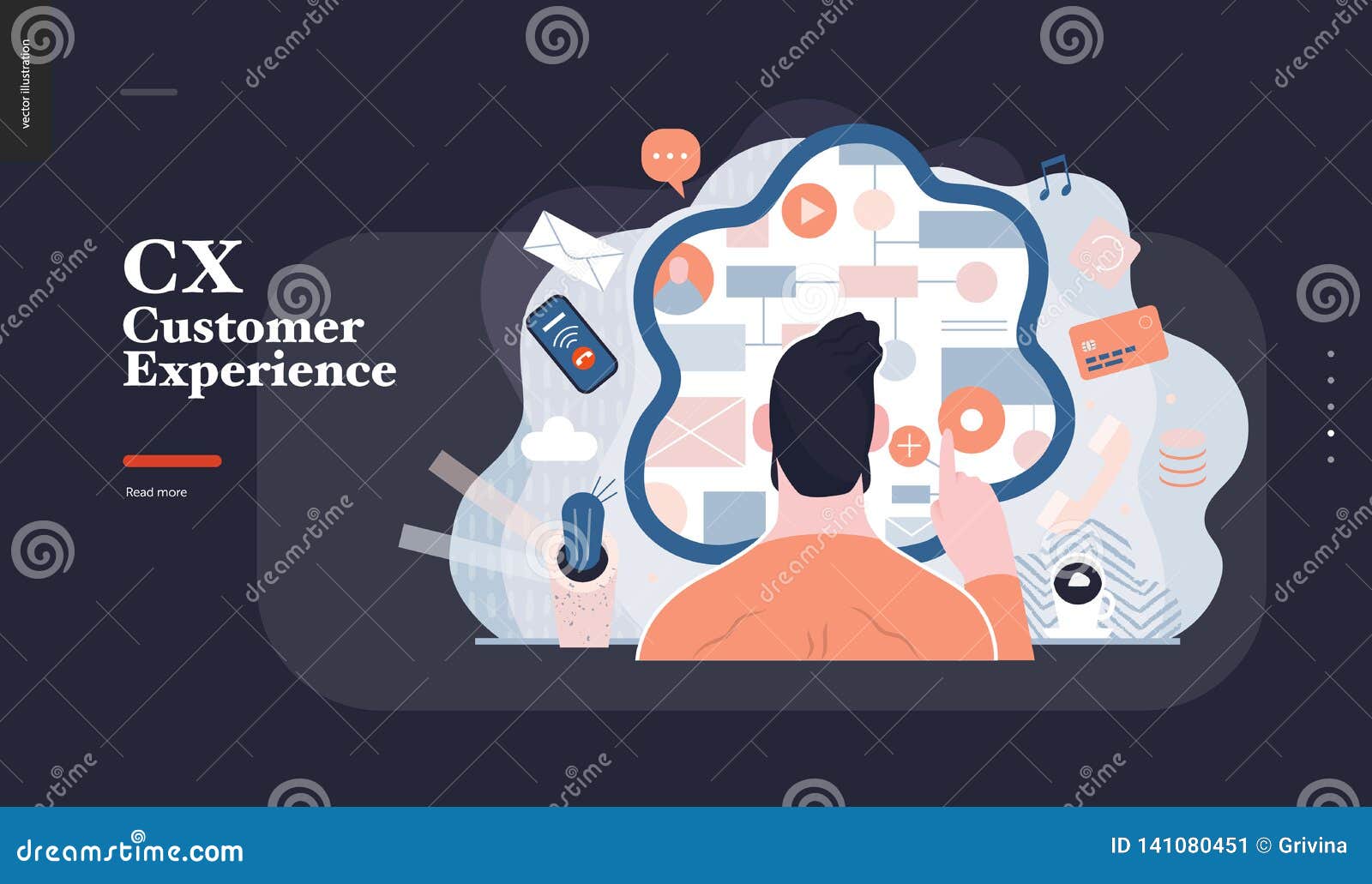 Technology Topic Illustration Stock Vector - Illustration of control ...