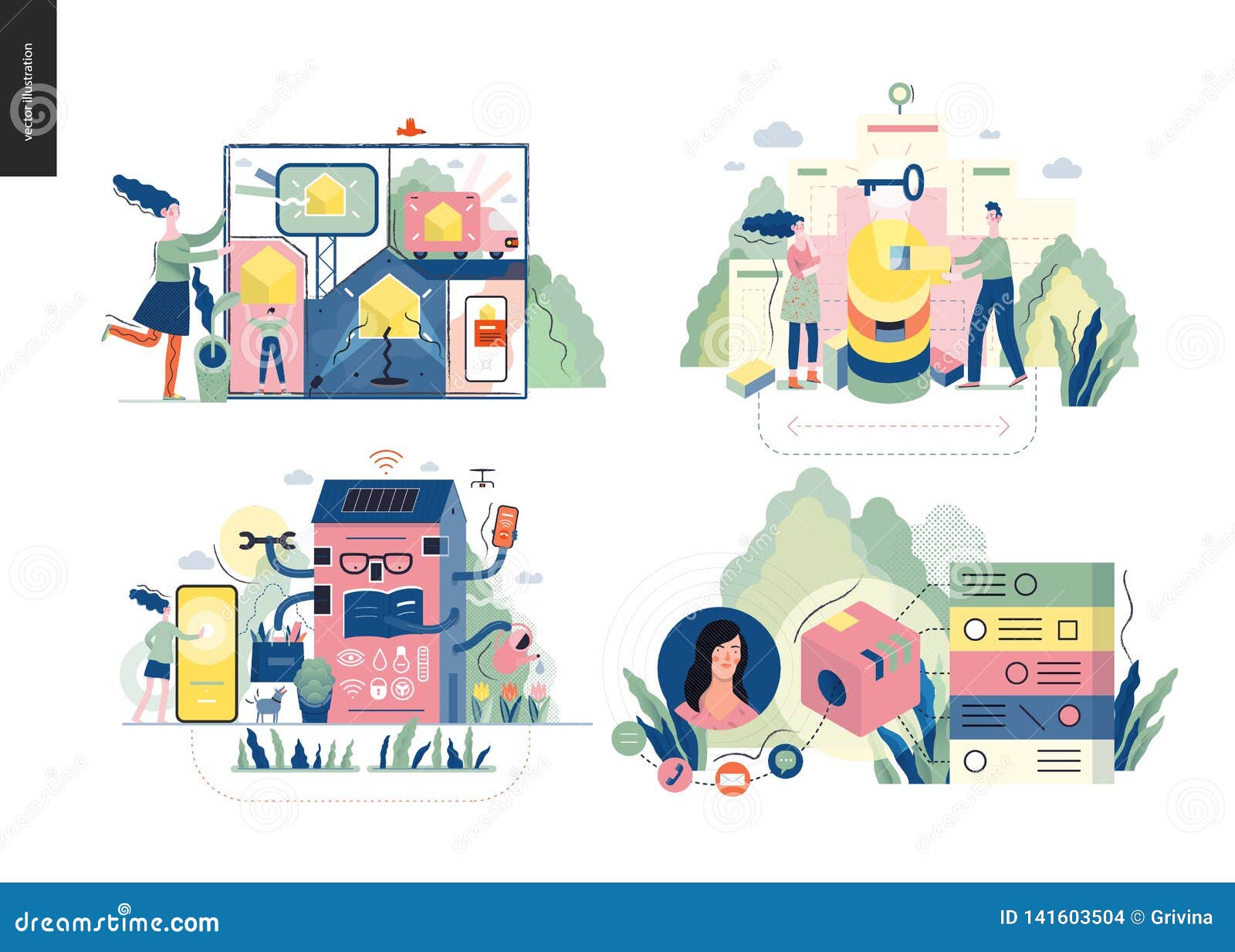 Technology Topic Illustration Stock Vector - Illustration of building ...