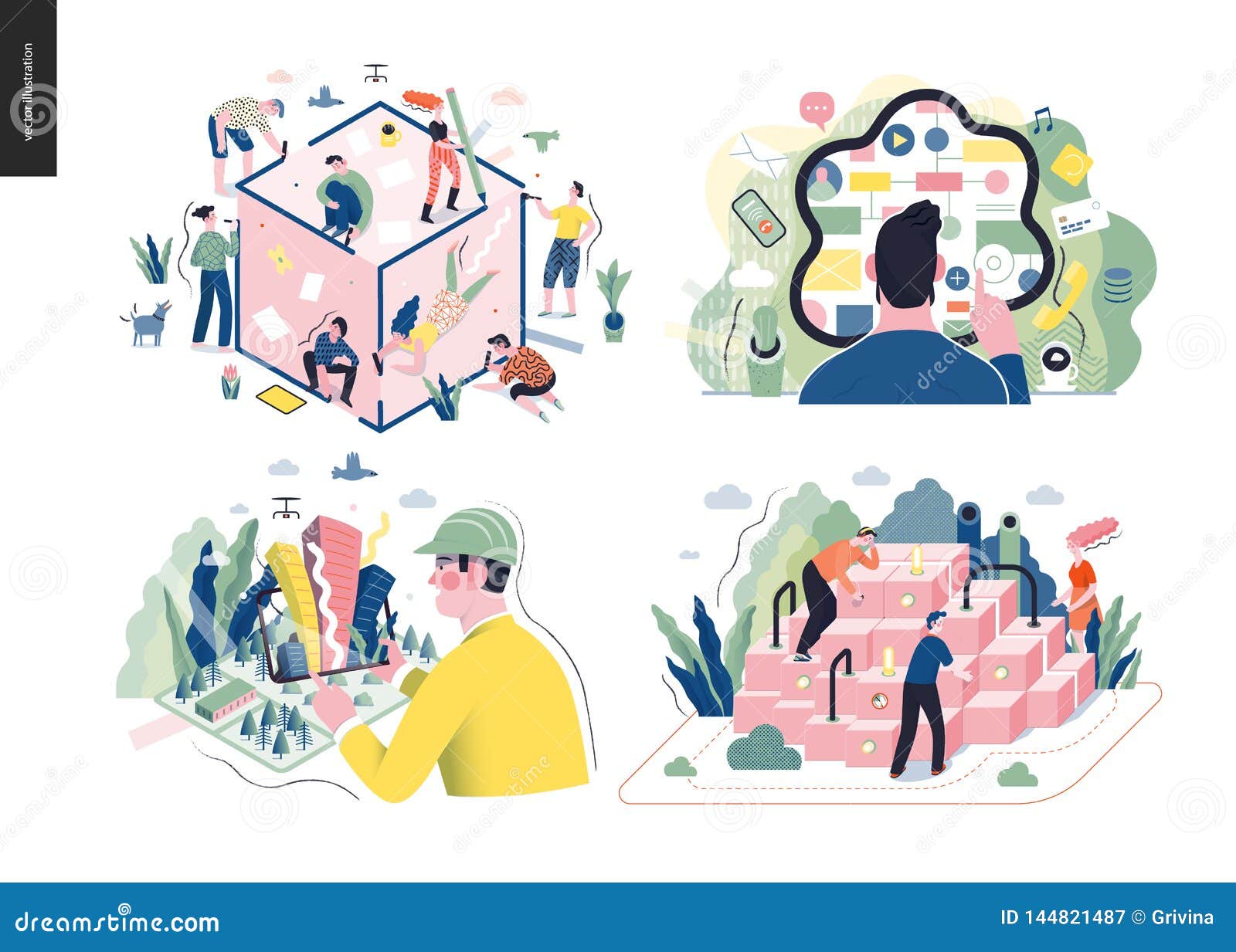 Technology Topic Illustration Stock Vector - Illustration of business ...