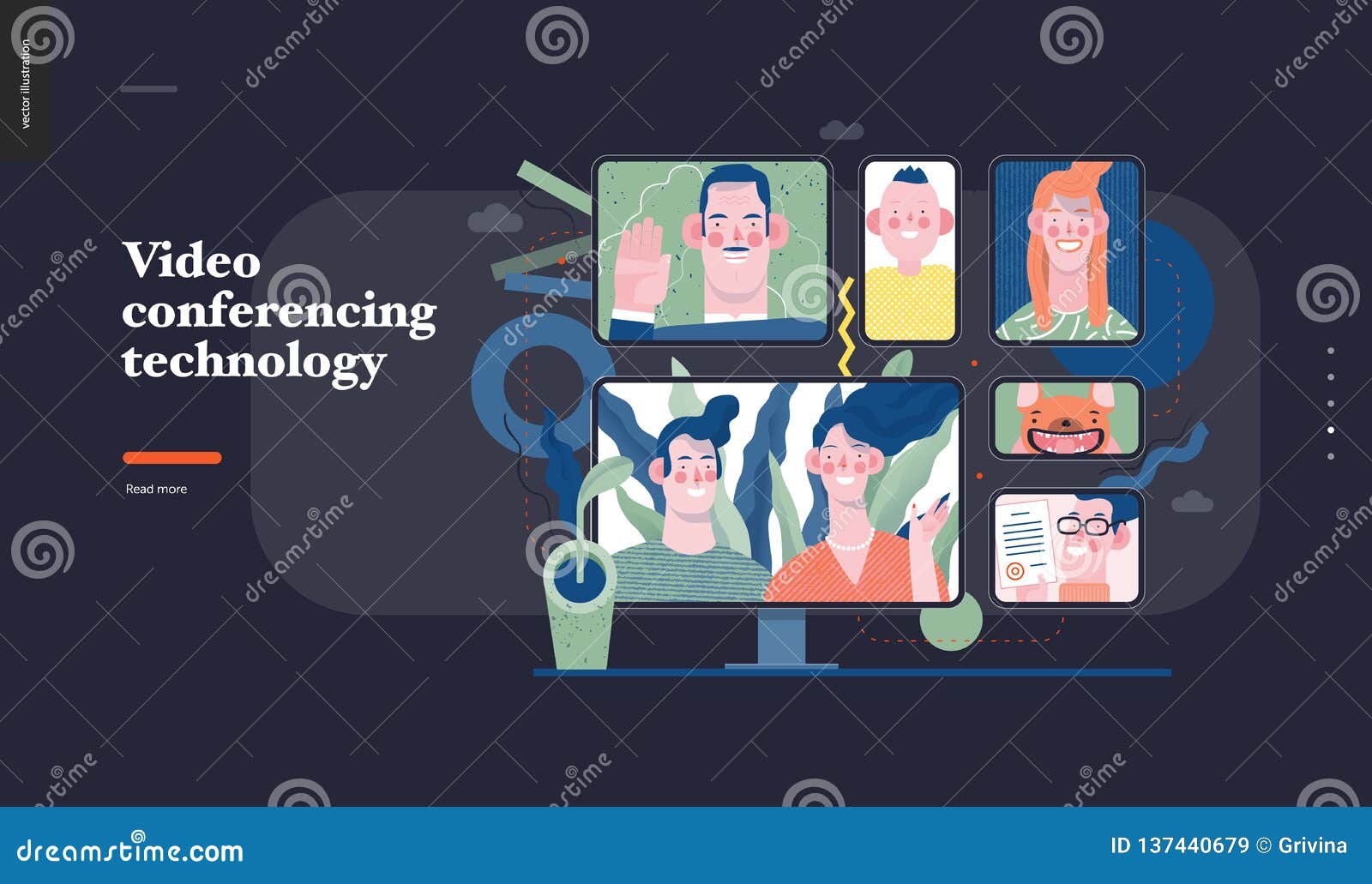 Technology Topic Illustration Stock Vector - Illustration of messsage ...