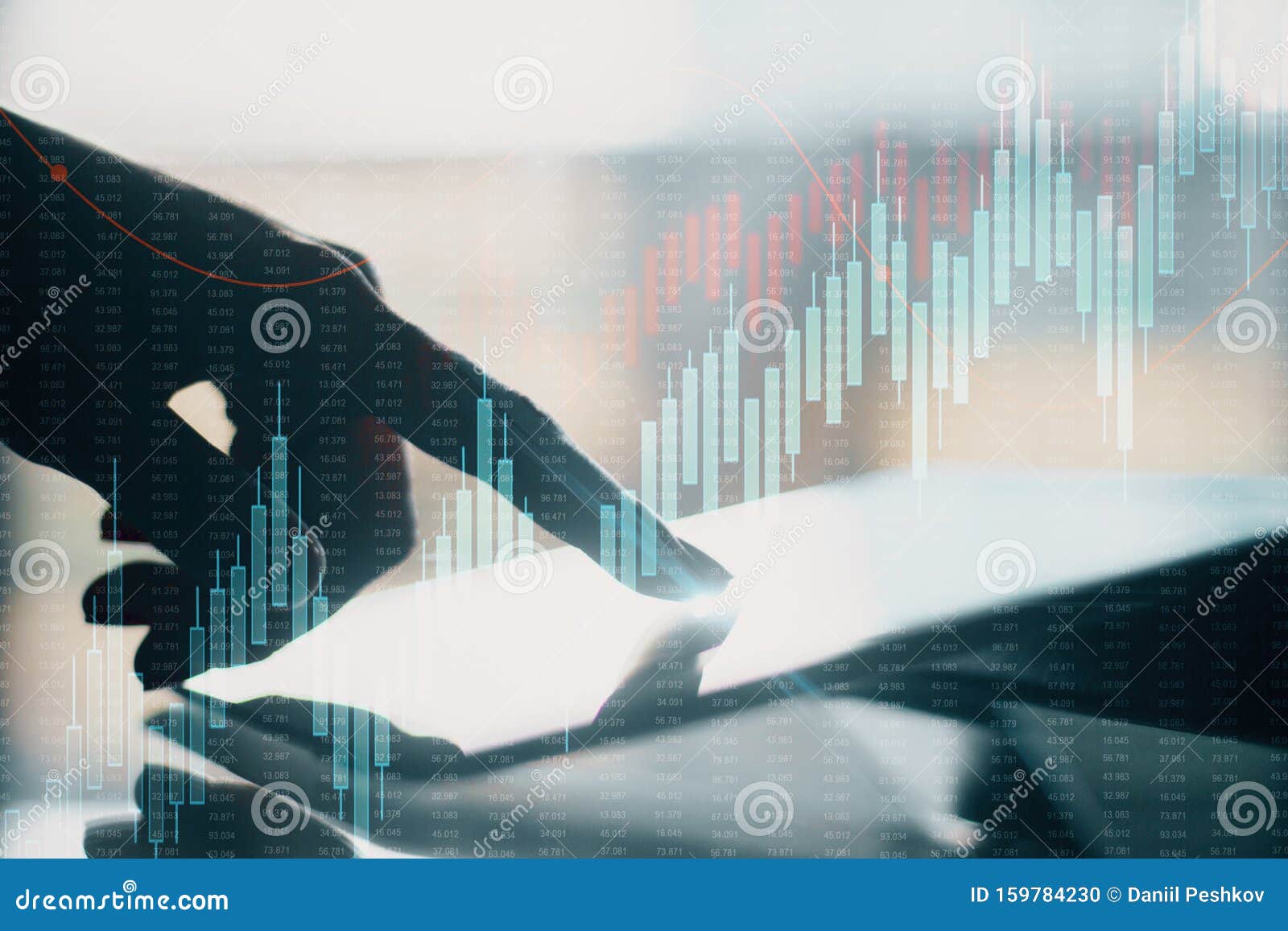 Technology and Trade Concept Stock Photo - Image of desktop, backlit ...