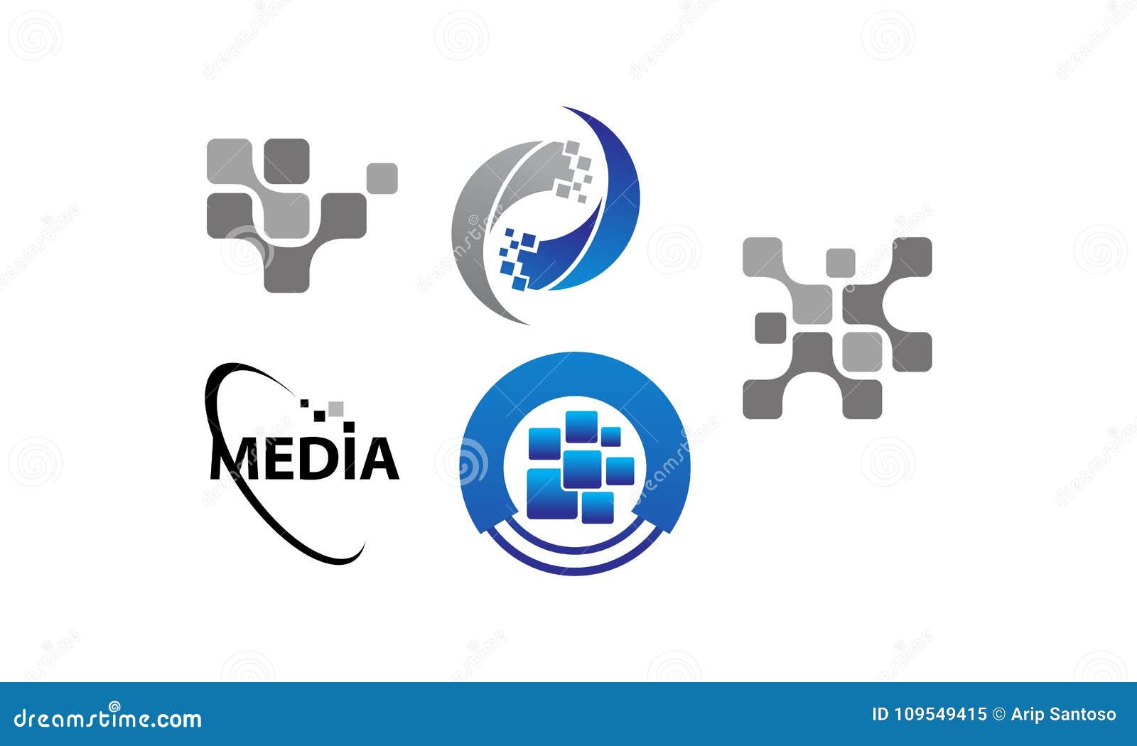 Technology Transfer Media Template Set Stock Vector - Illustration of ...