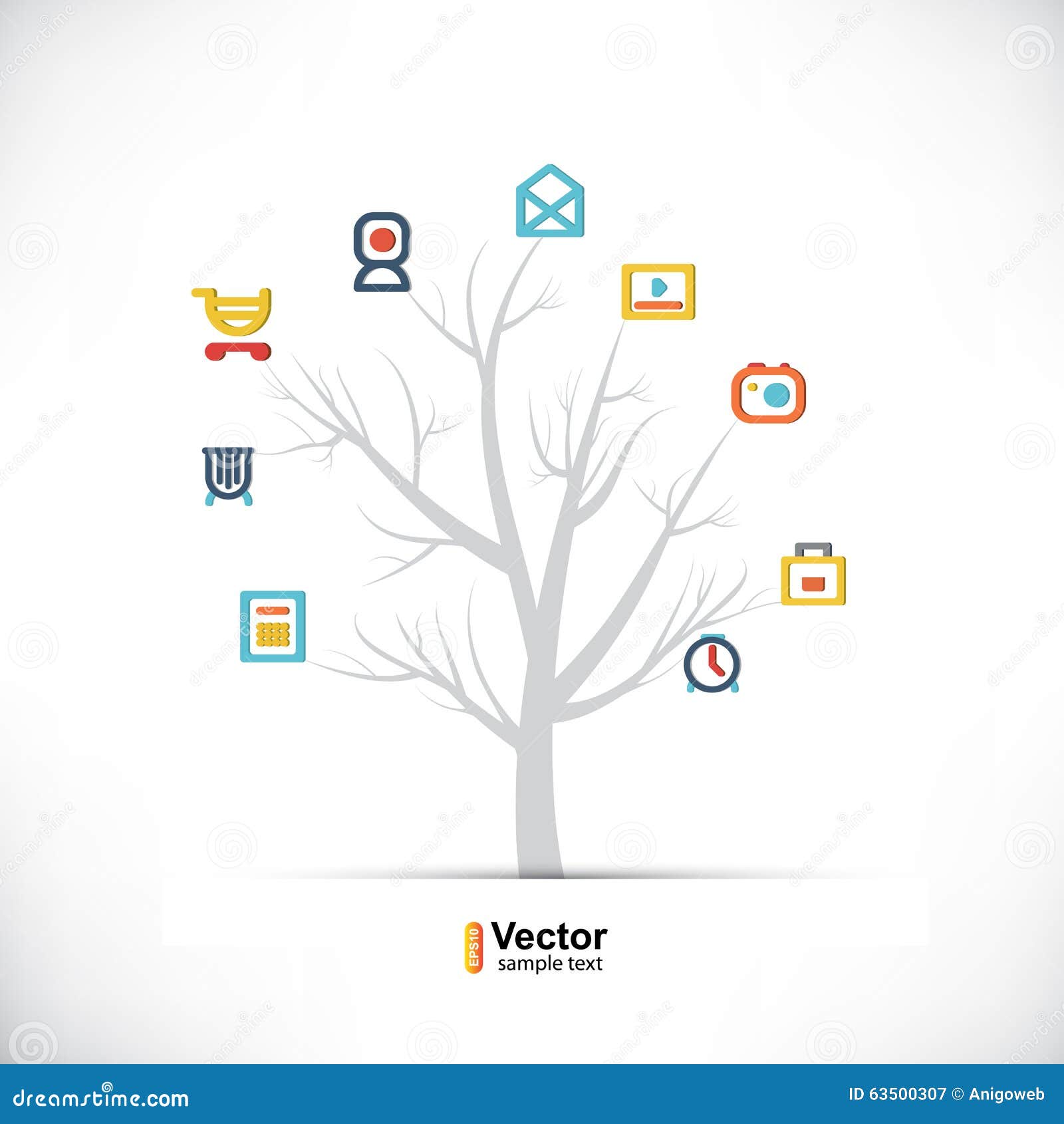 Technology Tree, Business and Branching Paths Stock Vector ...