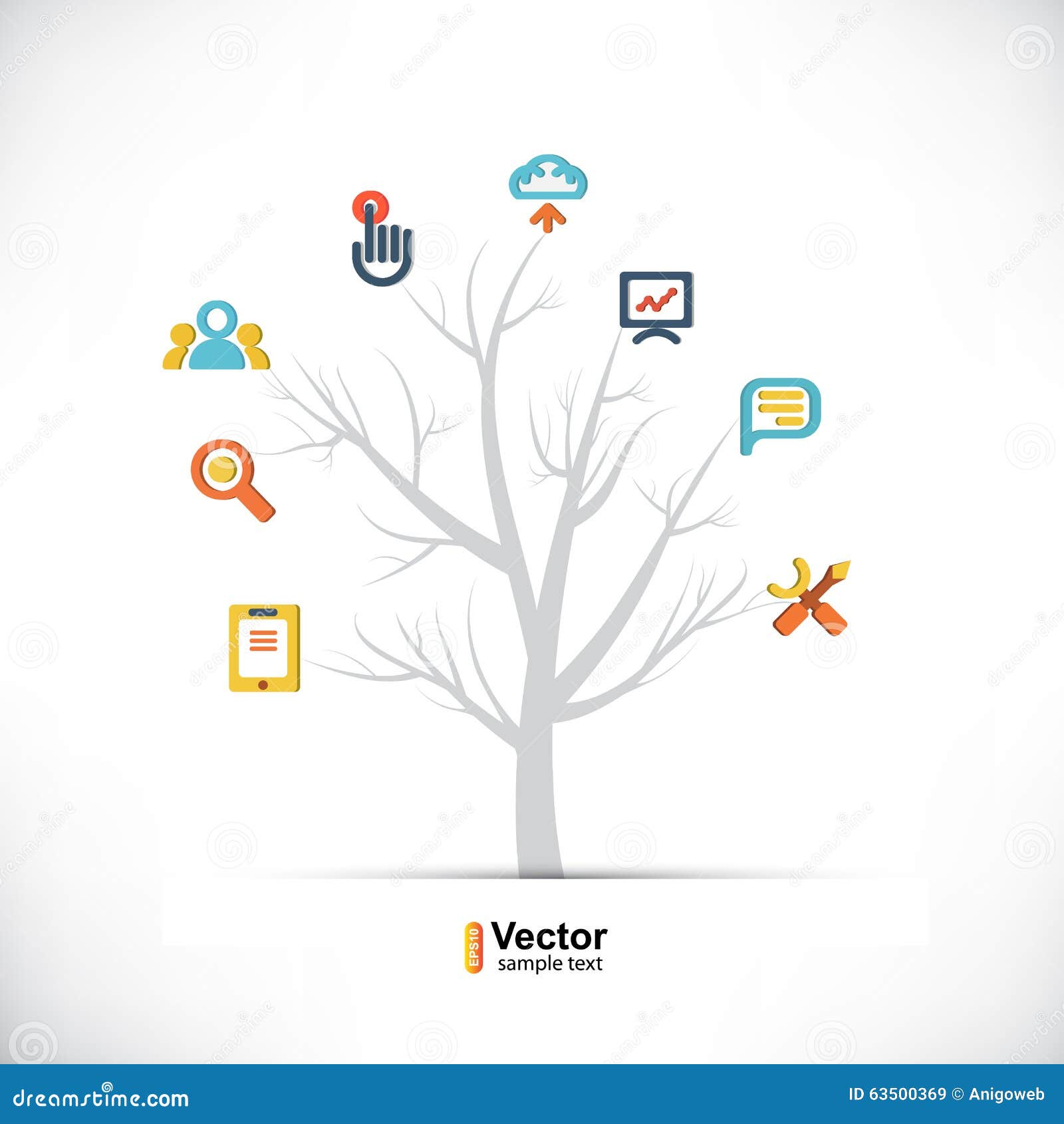 Technology Tree, Business and Branching Paths. Stock Vector ...