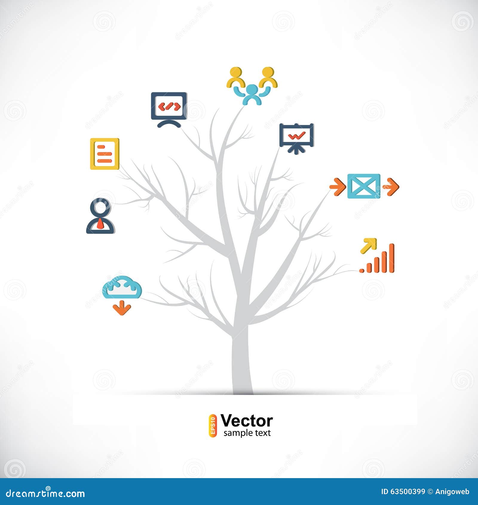 Technology Tree, Business and Branching Paths. Stock Vector ...