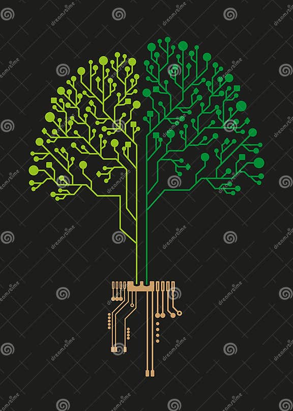 Technology Tree Circuit for Ecology Business Stock Vector ...