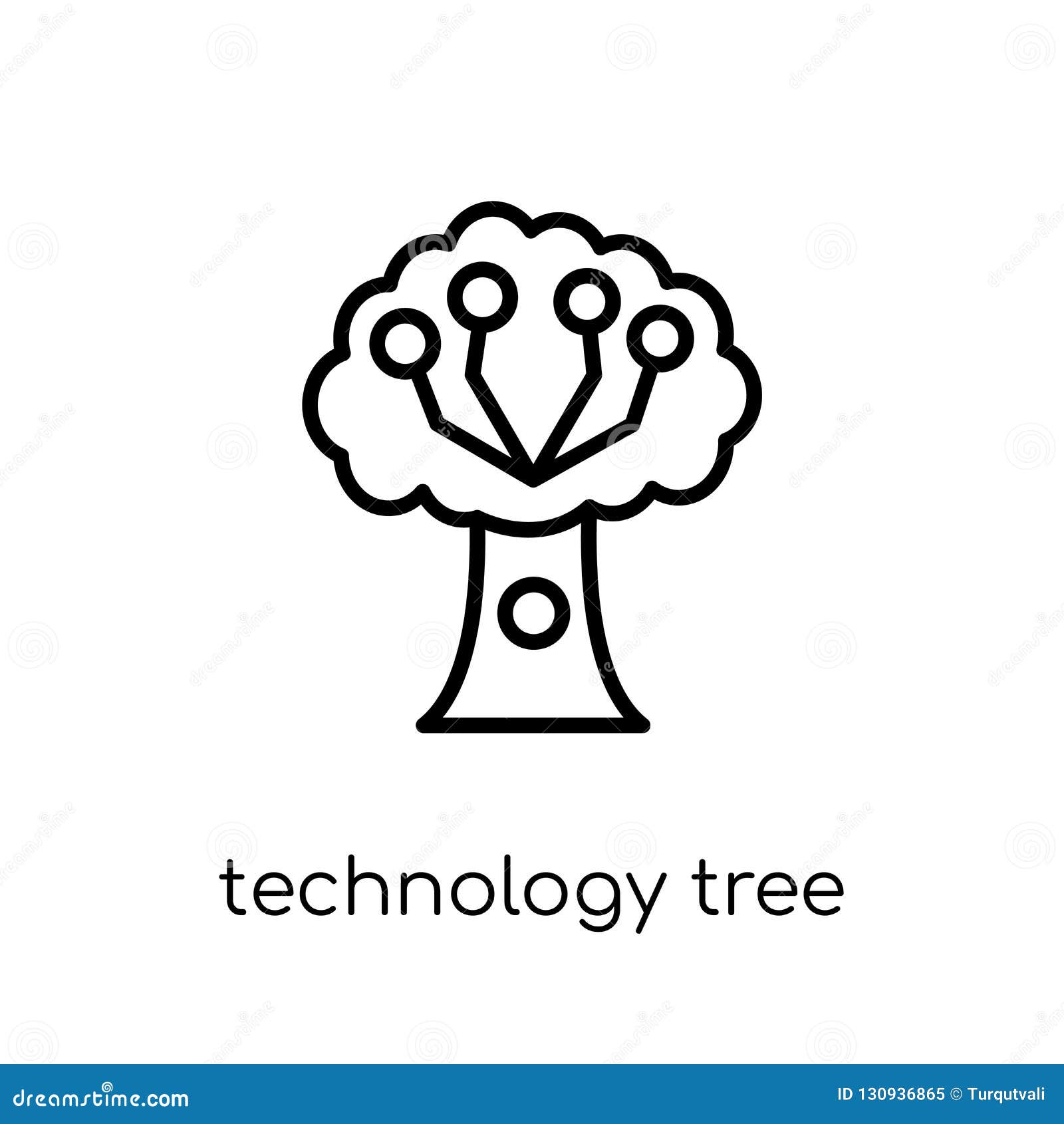 Technology Tree Icon. Trendy Modern Flat Linear Vector Technolog Stock ...