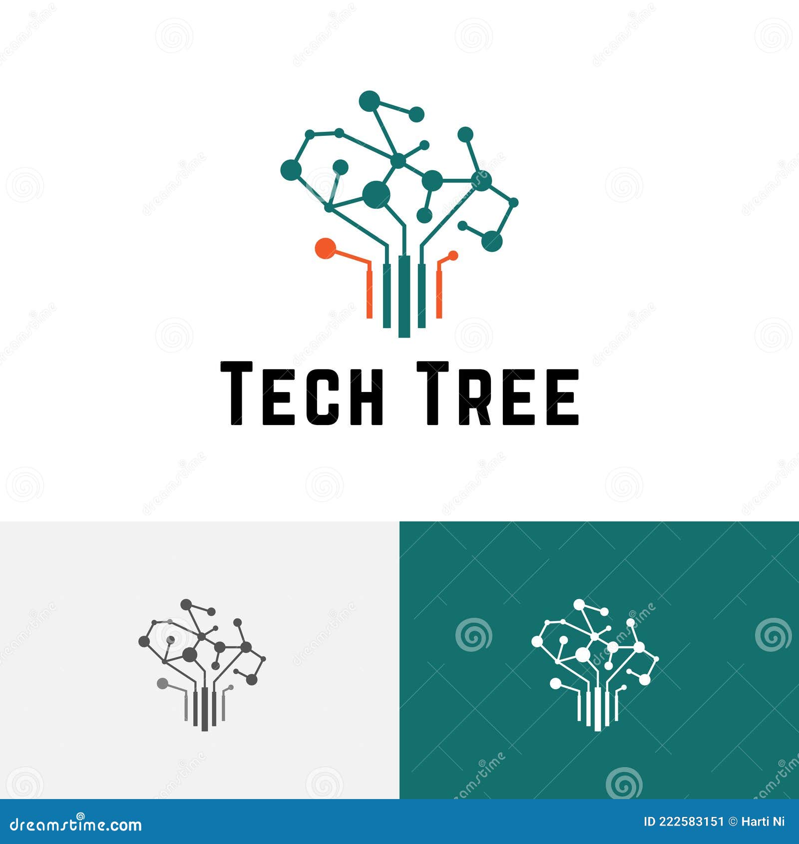 Technology Tree Smart Science Brain Circuit Modern Logo Stock Vector ...