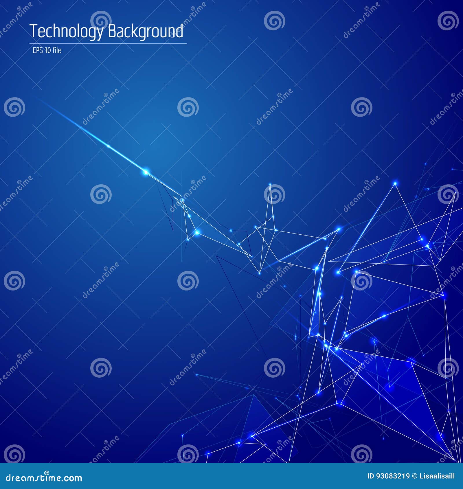 Technology Triangle, Line and Dot Vector Concept. Abstract Futuristic ...