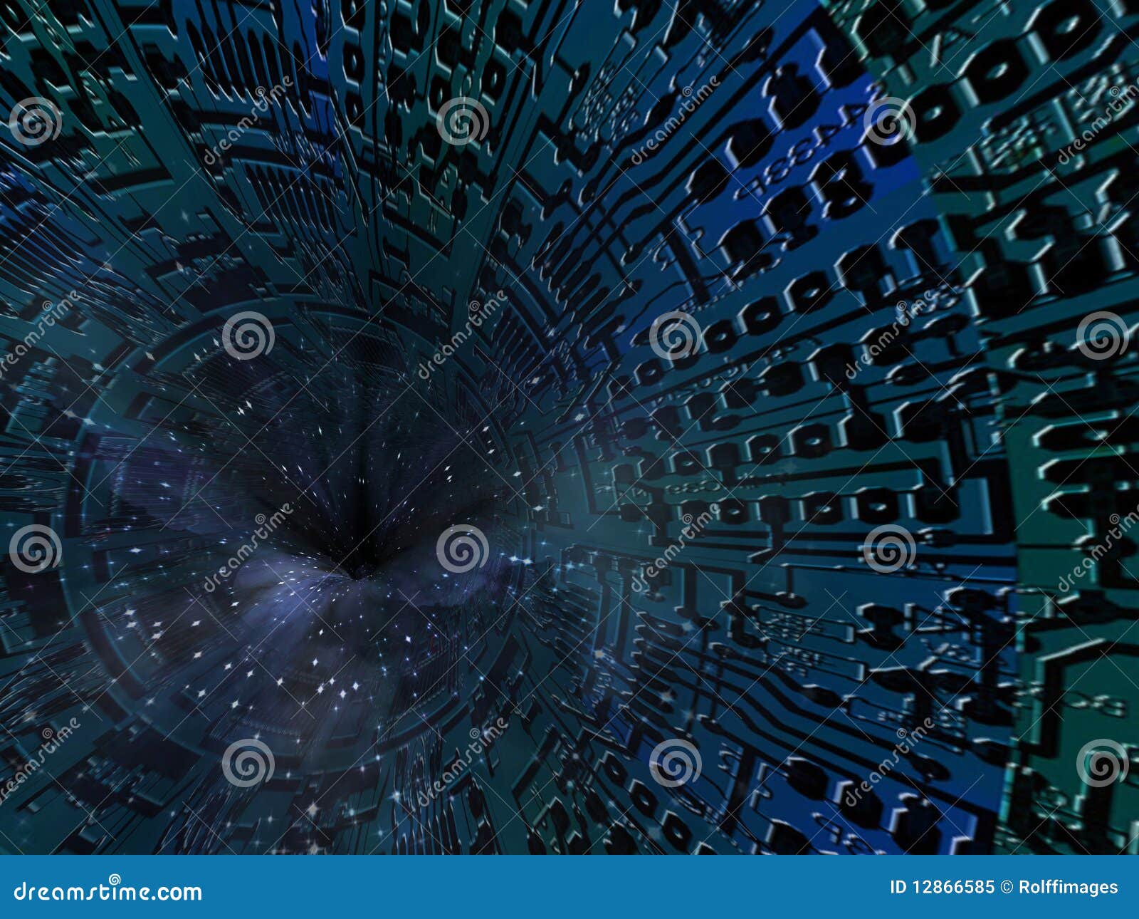 Technology Tunnel stock illustration. Illustration of chip - 12866585