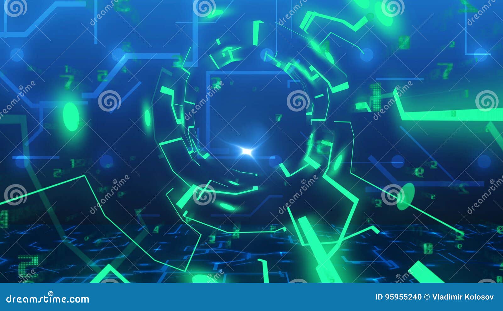 Technology Tunnel from Imitation of Circuit Board Stock Illustration ...