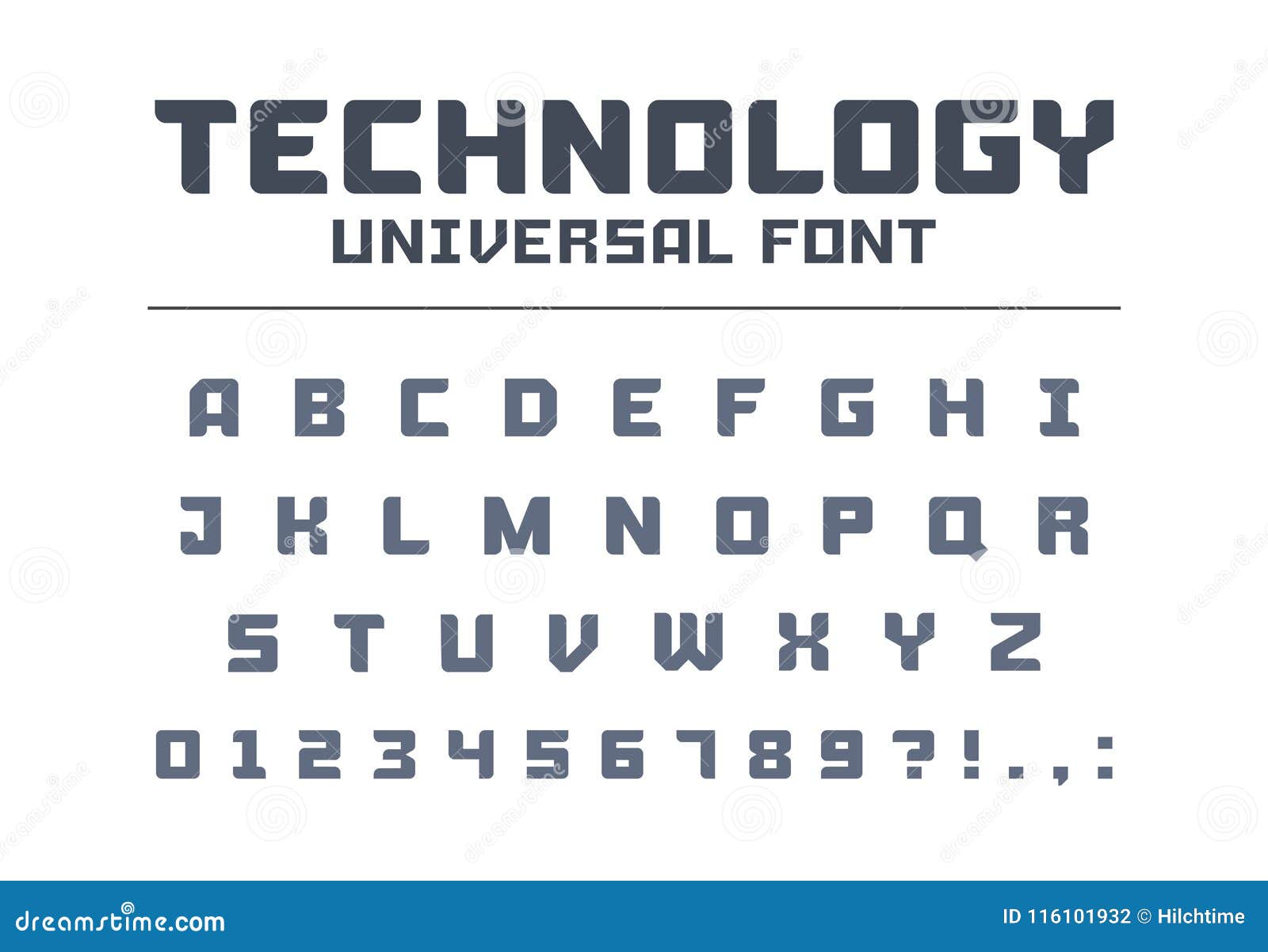 Technology Universal Poster Font Type. Strong, Construction ...