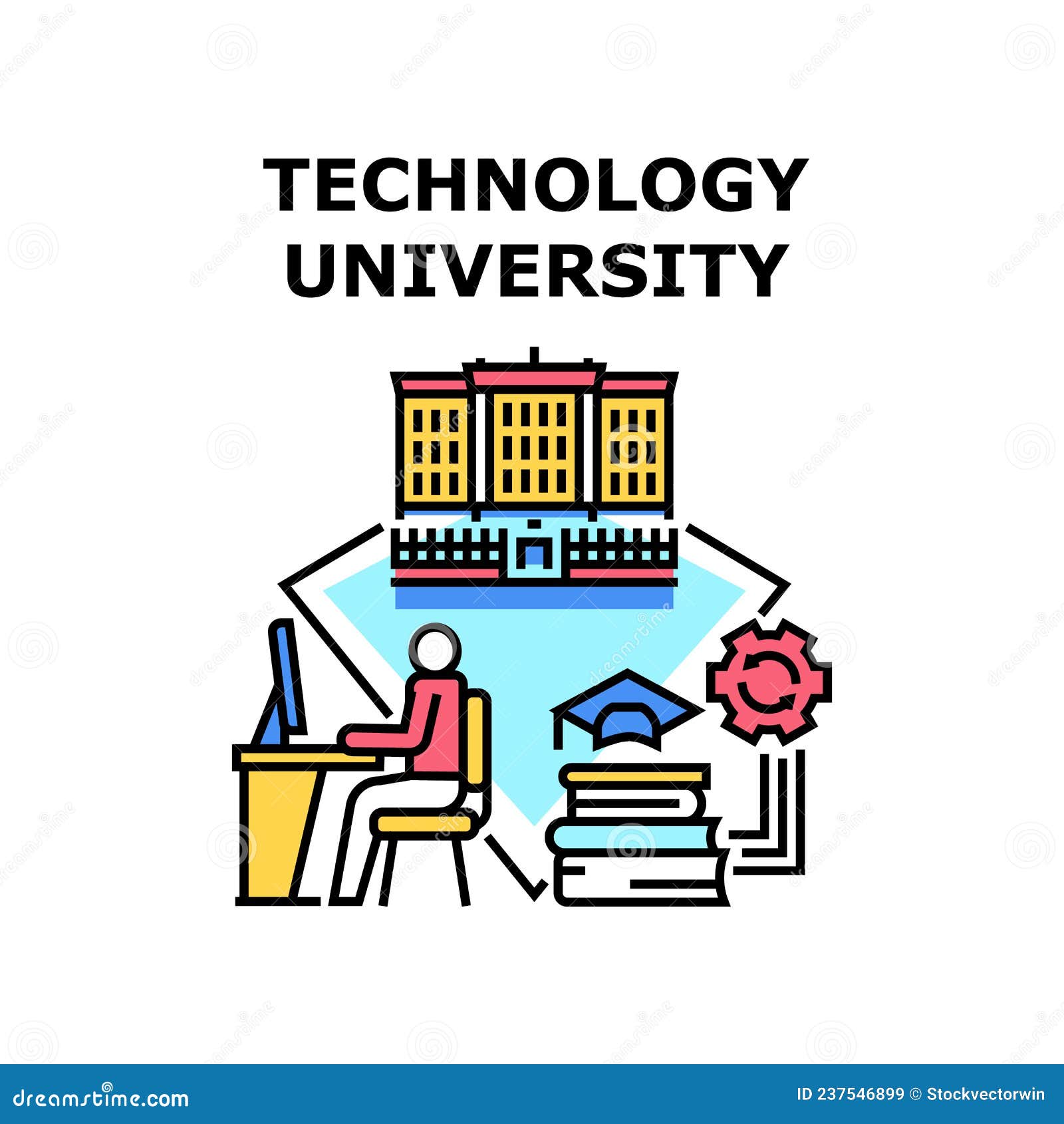 Technology University Icon Vector Illustration Stock Vector ...