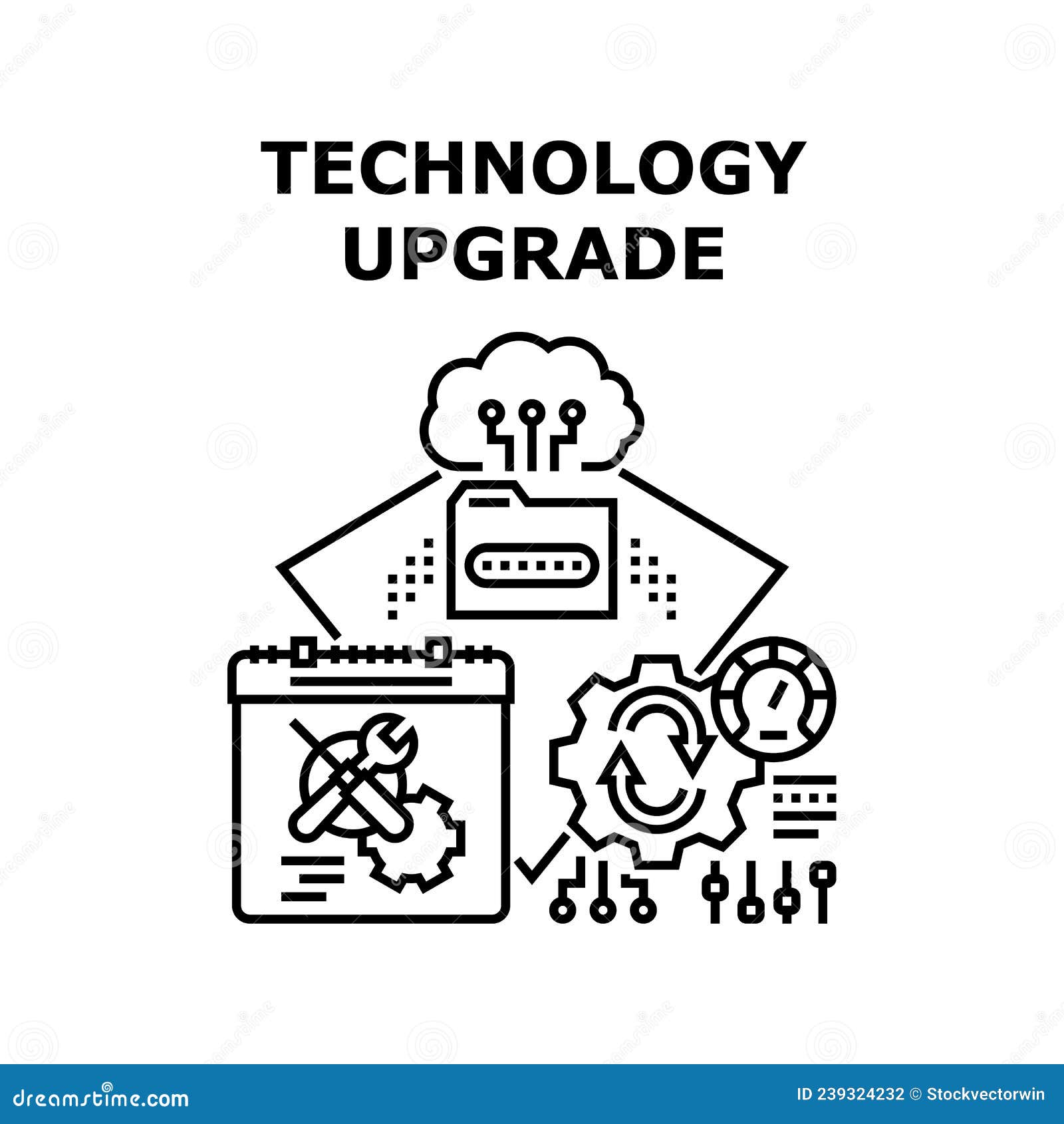Technology Upgrade Icon Vector Illustration Stock Illustration ...