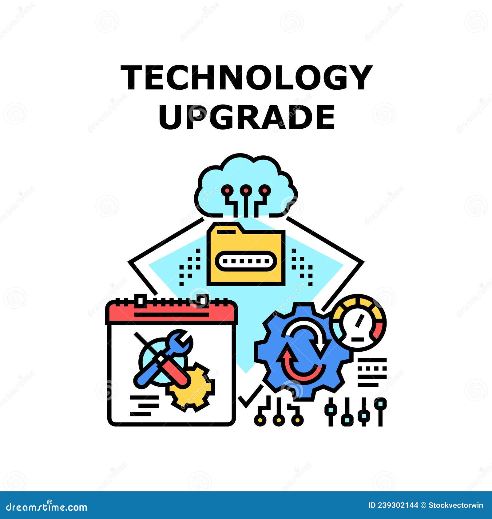 Technology Upgrade Icon Vector Illustration Stock Vector - Illustration ...