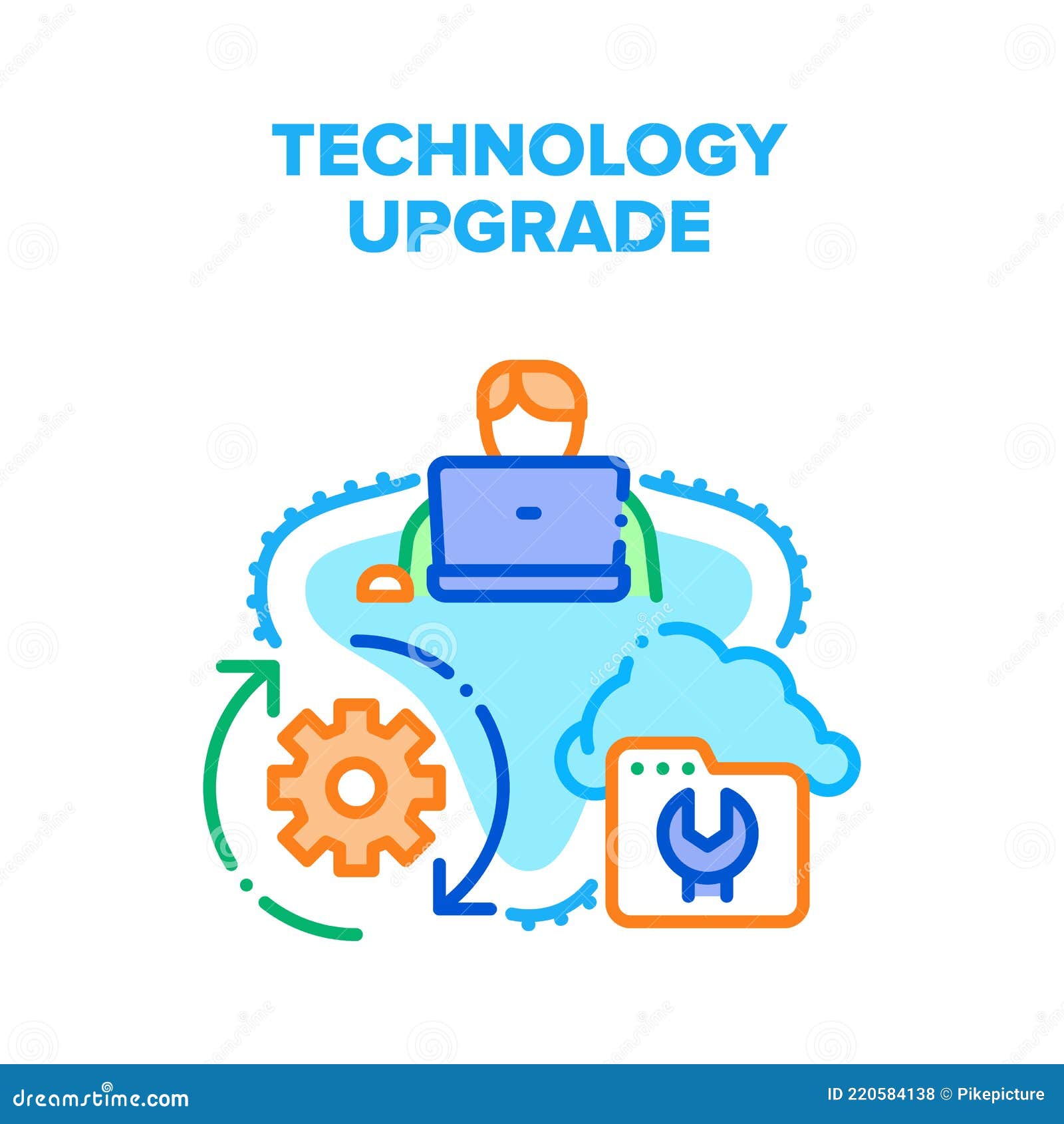 Technology Upgrade Process Vector Concept Color Stock Vector ...