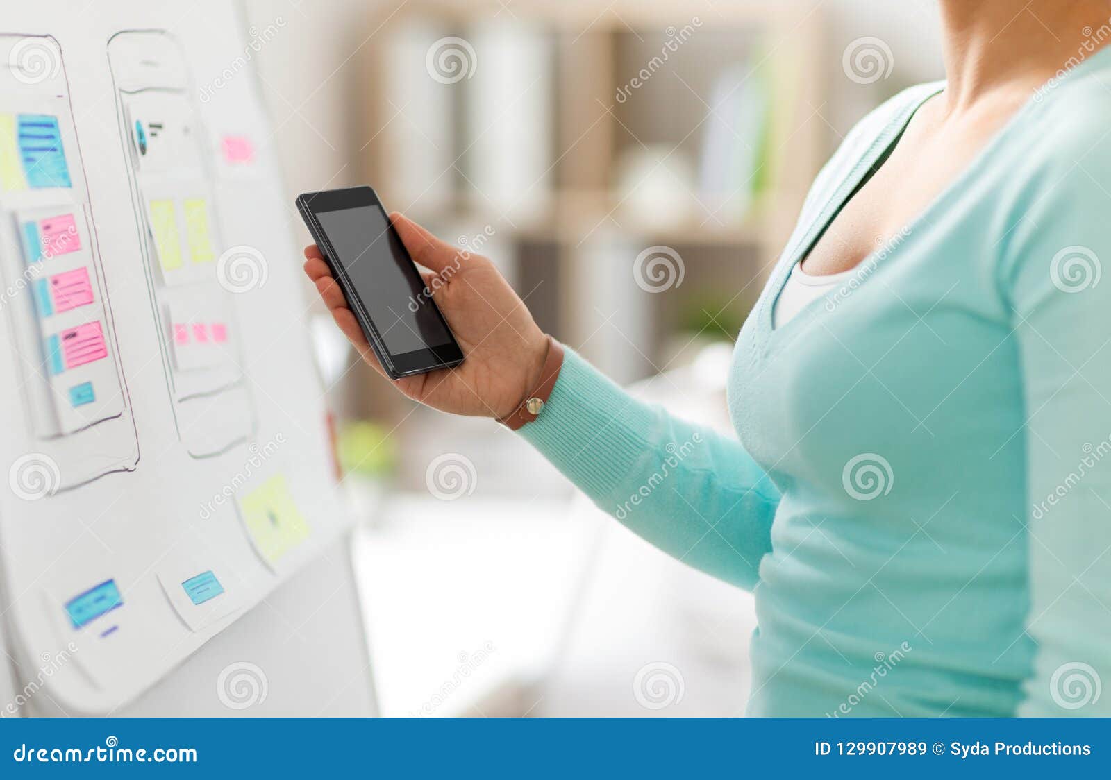 Ui Designer or Developer Hand Holding Smartphone Stock Image - Image of ...