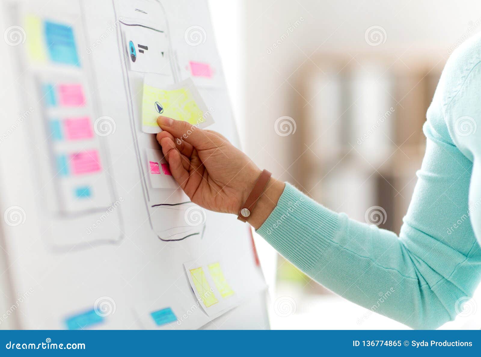 Hand of Developer Working on Ui Design at Office Stock Image - Image of ...