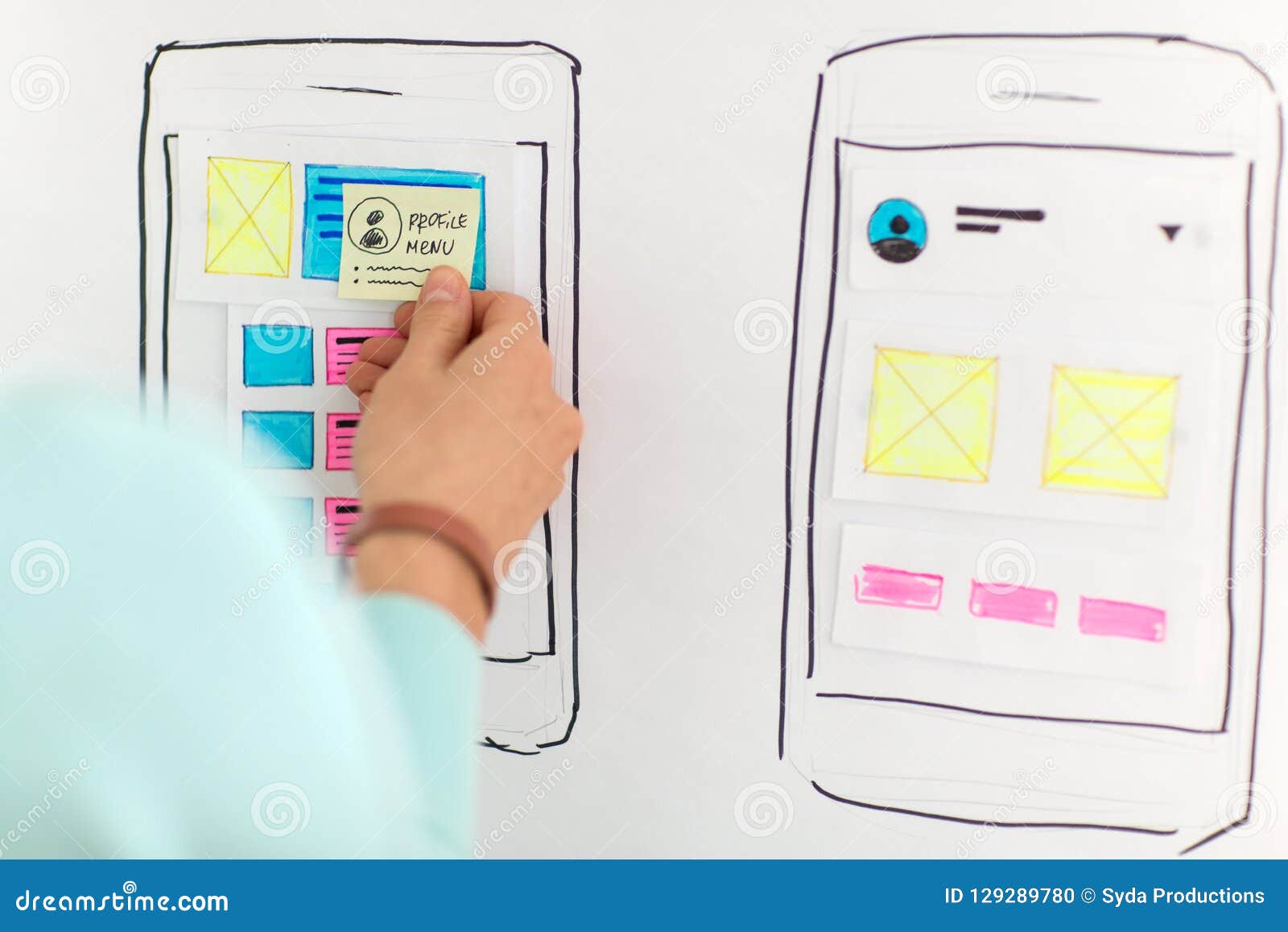 Hand of Developer Working on Ui Design at Office Stock Photo - Image of ...
