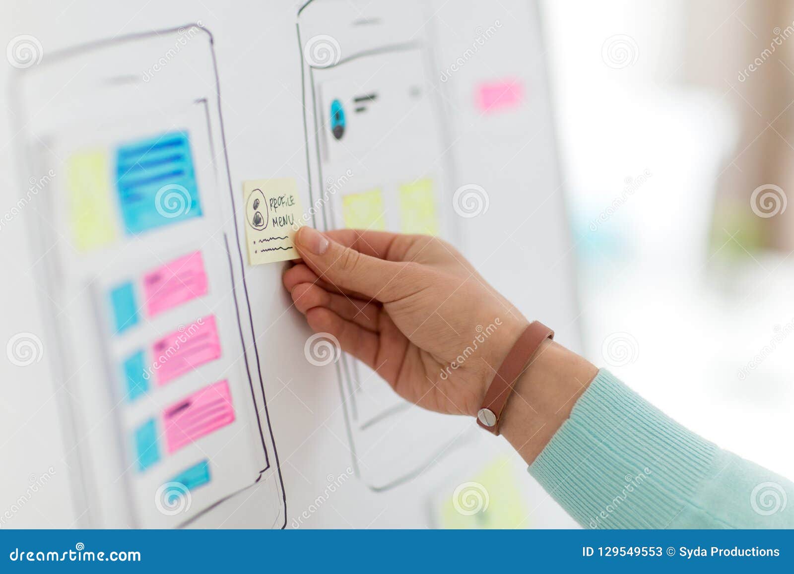 Hand of Developer Working on Ui Design at Office Stock Image - Image of ...