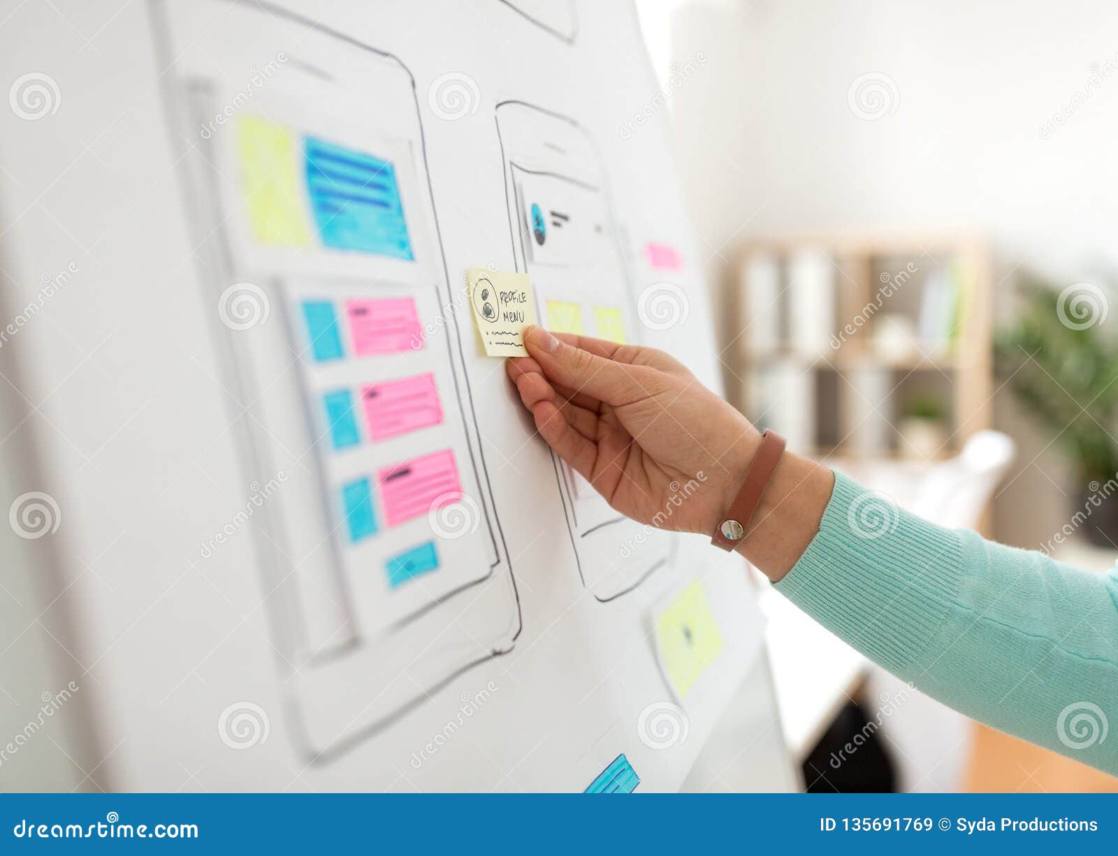 Hand of Developer Working on Ui Design at Office Stock Image - Image of ...