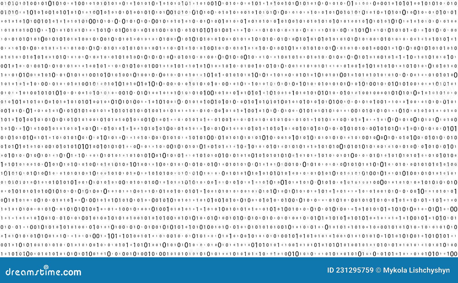 Technology Vector Binary Code. Random Digits on Screen. Hacked Software. Matrix Sciense ...