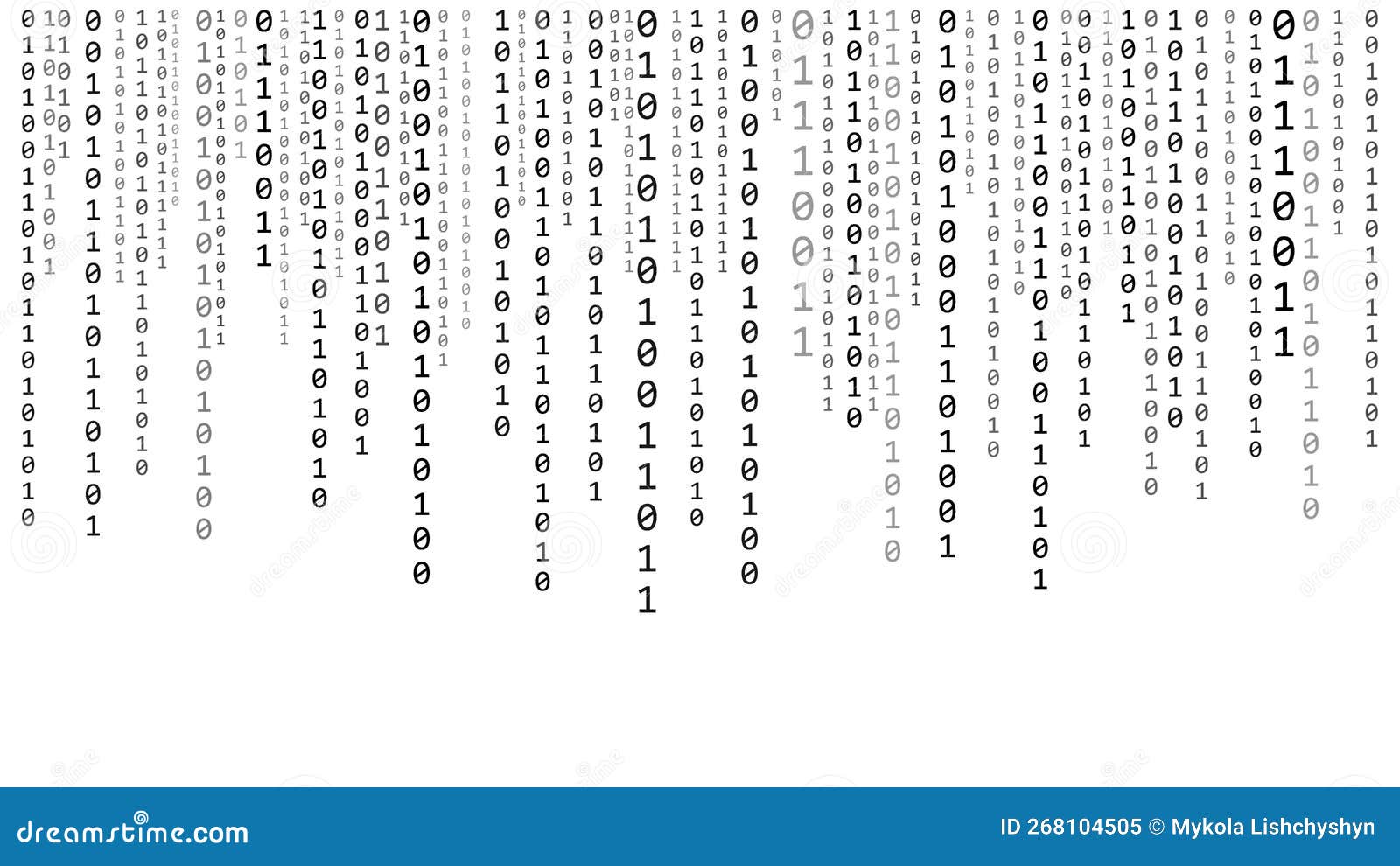 Technology Vector Binary Code Random Falling Digits On Screen Hacked Software Matrix Sciense