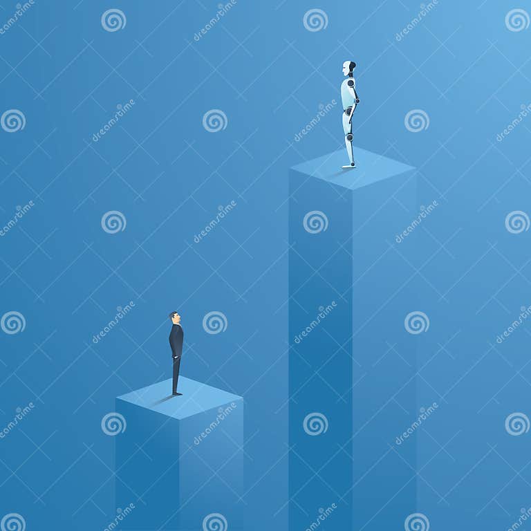 Technology Vector Concept of Artificial Intelligence Compared To Humans ...