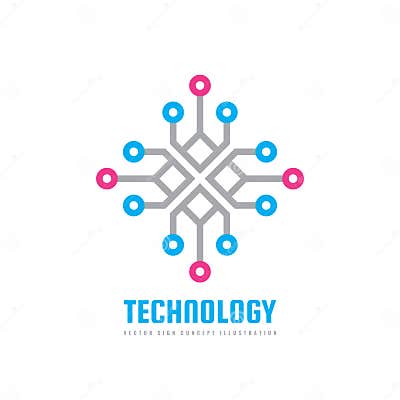 Technology - Vector Logo Template Concept Illustration. Computing ...