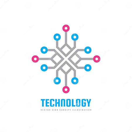 Technology - Vector Logo Template Concept Illustration. Computing ...