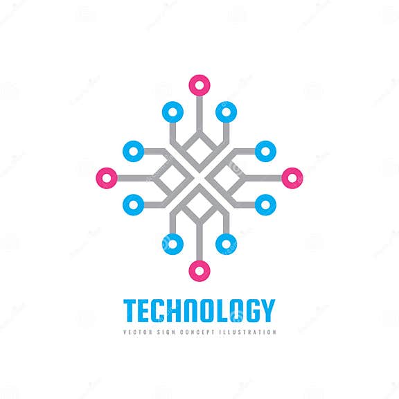 Technology - Vector Logo Template Concept Illustration. Computing ...