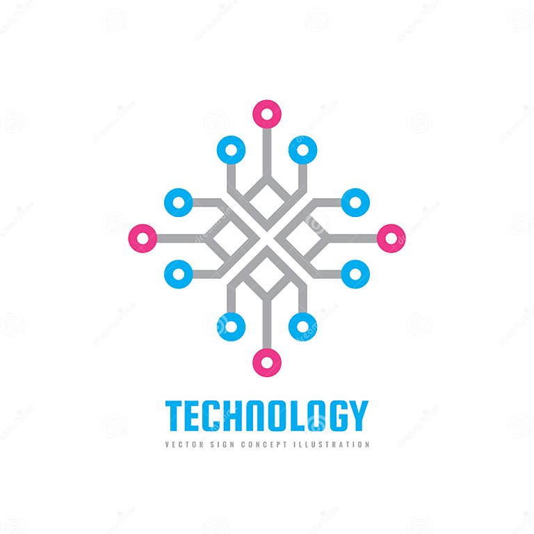 Technology - Vector Logo Template Concept Illustration. Computing ...