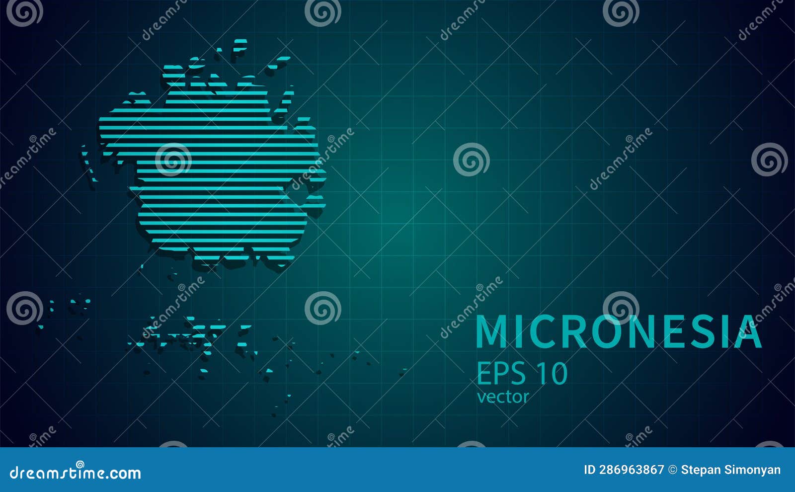 Technology Vector Map of Micronesia, Futuristic Modern Website ...