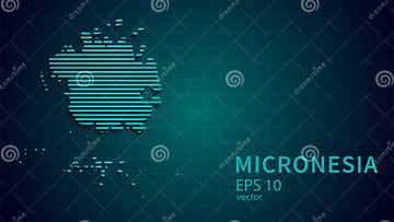 Technology Vector Map of Micronesia, Futuristic Modern Website ...
