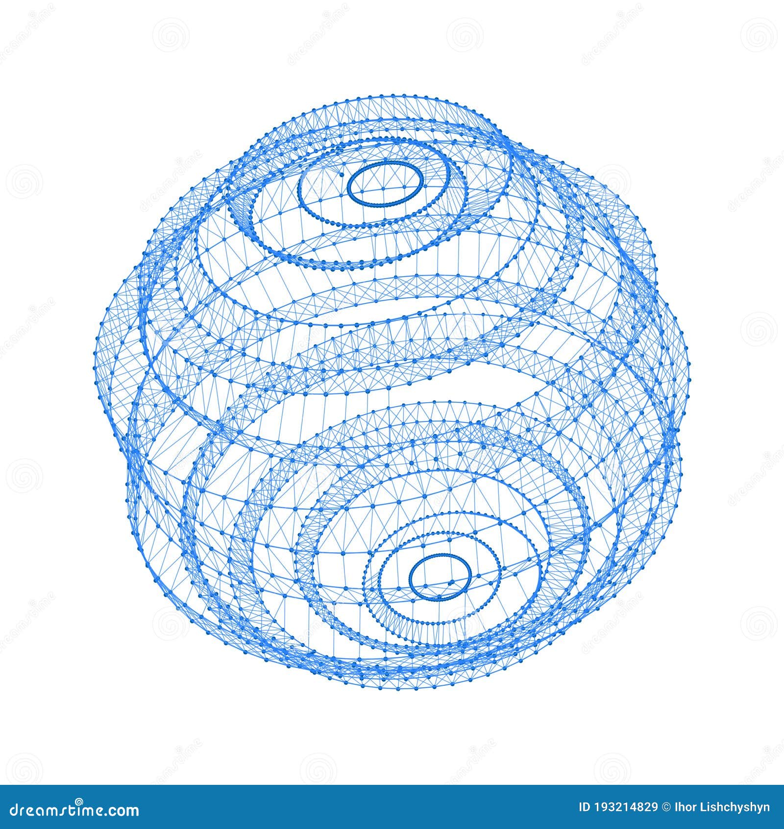 Technology Vector Sphere with Connecting Dots and Lines. Digital ...