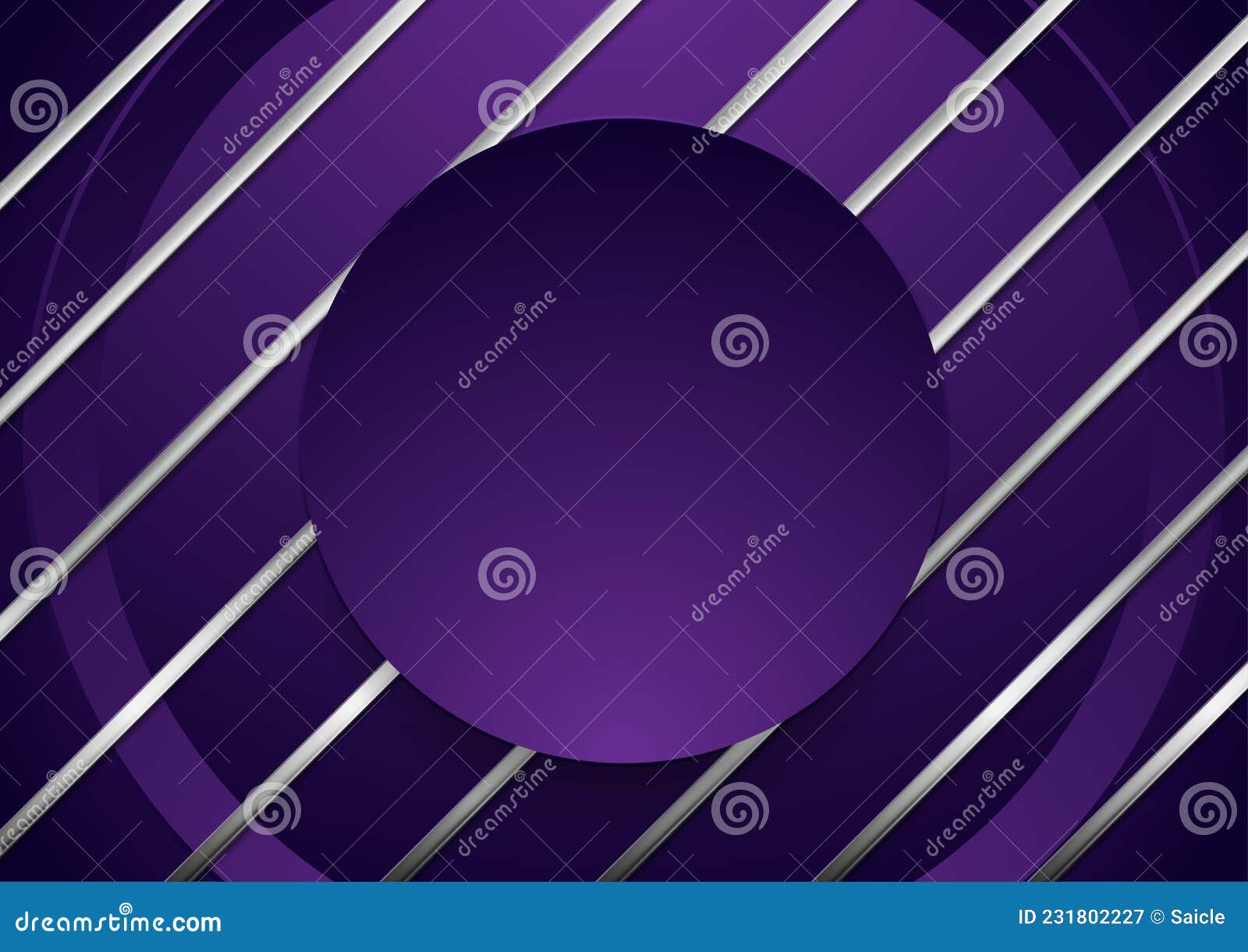Technology Violet Round Abstract Background with Metallic Stripes Stock ...
