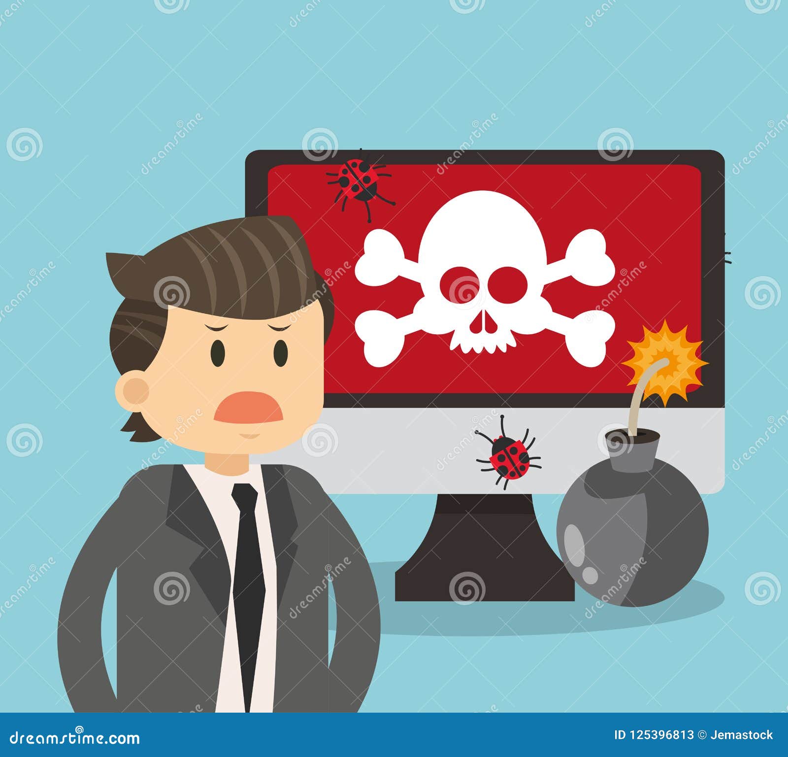 Technology and virus stock vector. Illustration of computer - 125396813