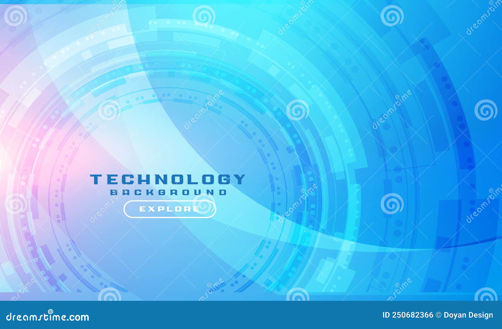 Technology Visualization Futuristic Blue Background Design Stock Vector ...