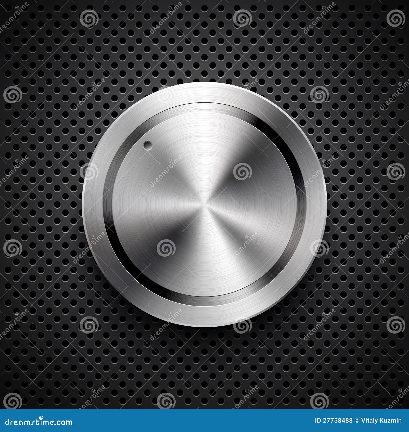 Technology Volume Button With Metal Texture Vector Illustration ...