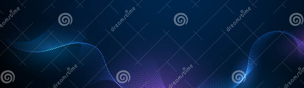 Illustration Technology Background with Dynamic Mesh, Flow Particles ...