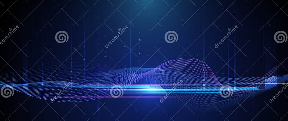 Vector Abstract Dynamic, Wave Particle and Dot. Illustration Technology ...