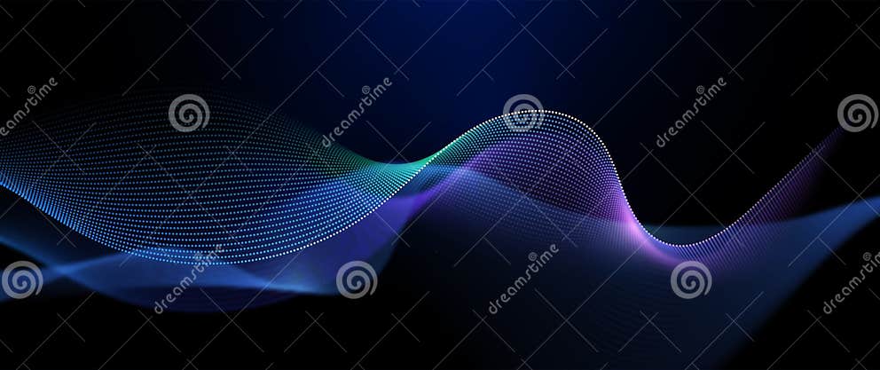Abstract Dynamic, Wave Particle and Dot. Illustration Technology ...